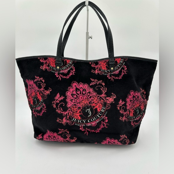 Juicy Couture | Bags | Nwt Juicy Couture Pammy Black Velour Tote Bag ...